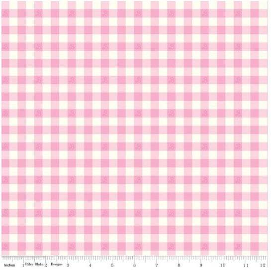 Barbie World Gingham Pink Fabric by Riley Blake Designs – Charm City ...