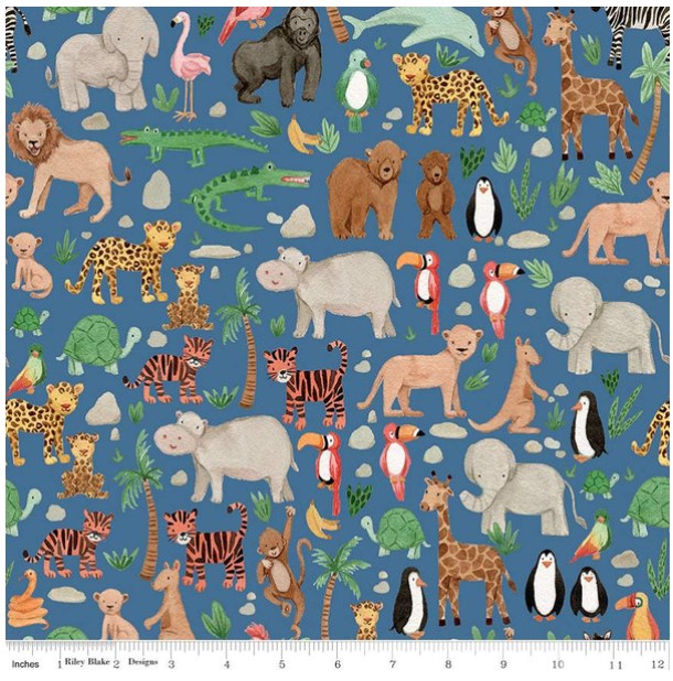 Flannel Wild Side Animals Flannel - Denim – Charm City Fabrics